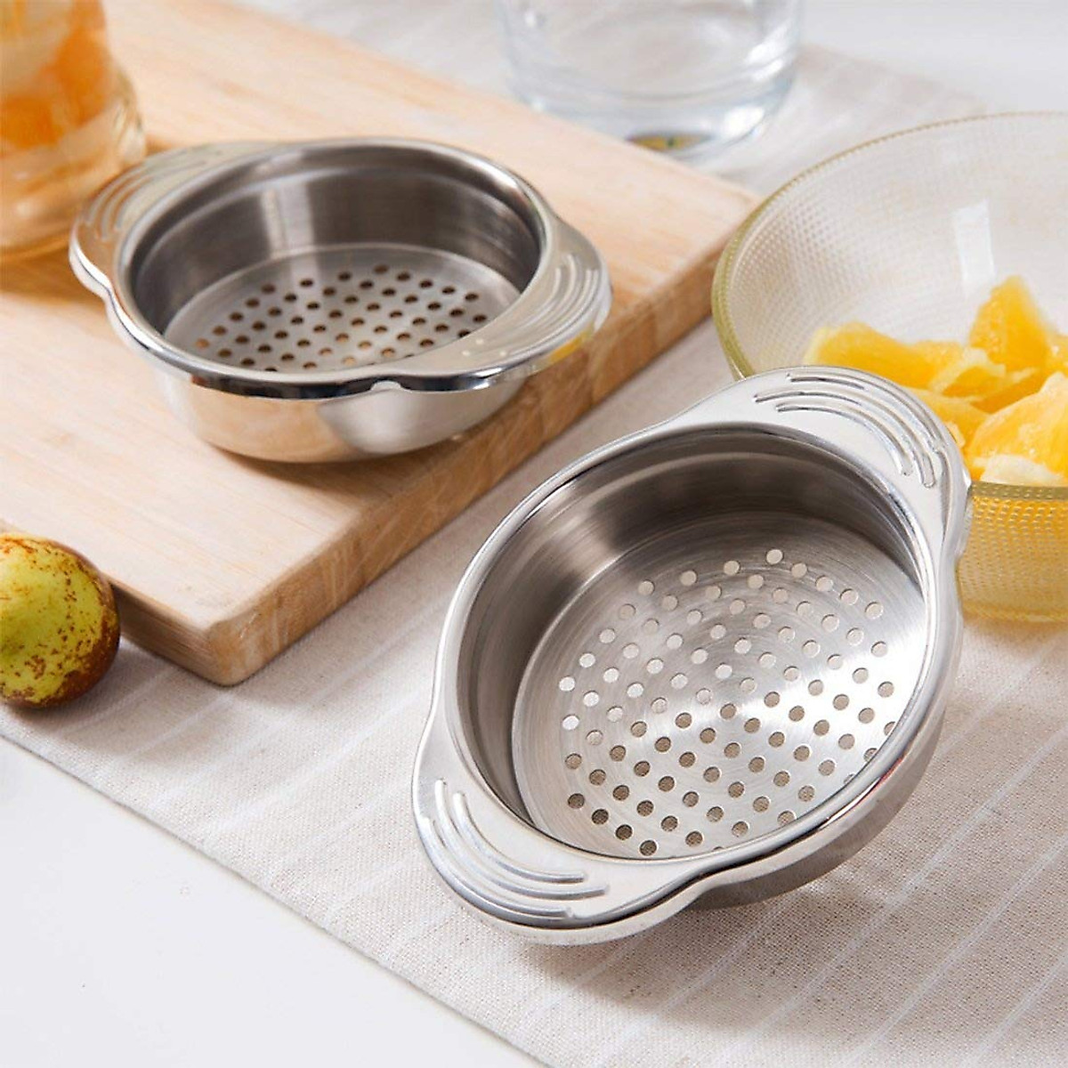 Stainless Steel Food Can Strainer Sieve Tuna Press Lid Oil Drainer Remover, Unique No-Mess Dishwasher Safe Design