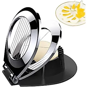 Egg Slicer, BIBURY Egg Slicer for Hard Boiled Eggs, Egg Cutter Heavy Duty for Egg Strawberry Mushroom Soft Fruit, Stainless Steel Wire with 3 Slicing Styles, Easy to Clean