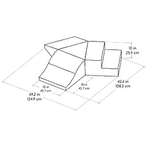 Factory Direct Partners 13799-ET SoftScape Toddler Playtime Junction 360 Climber, Indoor Active Play Structure for Toddlers and Kids (4-Piece) - Earthtone