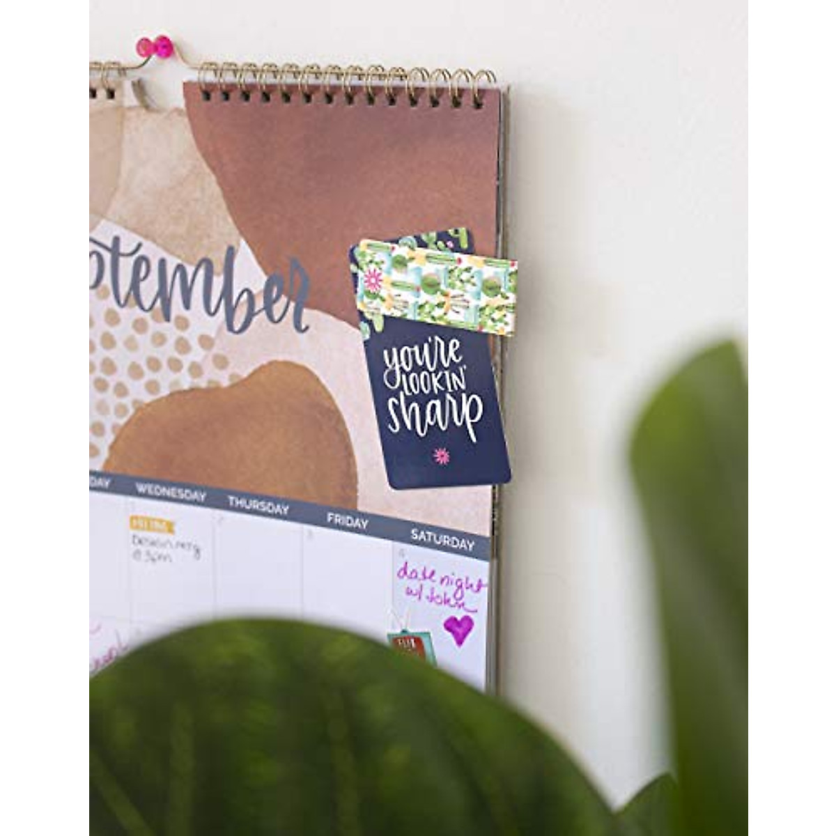 bloom daily planners 3-Pack Magnetic Bookmarks - Mini Snap-in Page Marker Clips for Planners, Books, Journals (2.5” x 1”) - Botanical