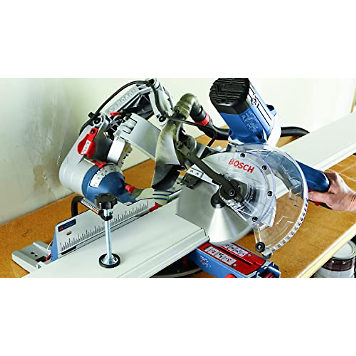 BOSCH CM10GD Compact Miter Saw - 15 Amp Corded 10 In. Dual-Bevel Sliding Glide Miter Saw with 60-Tooth Carbide Saw Blade