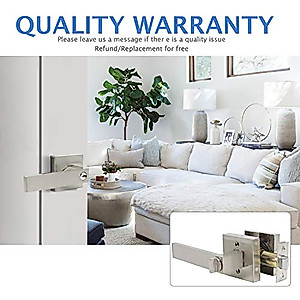 Knobonly Keyed Alike Entry Door Levers One Keyway Entrance/Front Door Handles with Same Keys Satin Nickel, Heavy Duty Keyed Exterior Door Locksets Door Handle Set, Combo Pack of 3