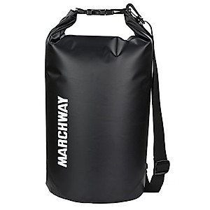 MARCHWAY Floating Waterproof Dry Bag 5L/10L/20L/30L/40L, Roll Top Sack Keeps Gear Dry for Kayaking, Rafting, Boating, Swimming, Camping, Hiking, Beach, Fishing (Black, 10L)