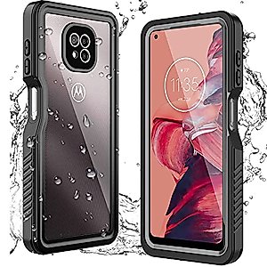 ANTSHARE for Motorola Moto G Power 2021 Case Waterproof, Built in Screen Protector 360° Full Body Heavy Duty Protective Shockproof IP68 Underwater Case for Moto G Power 2021 6.6inch Black