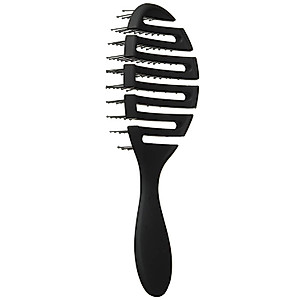 Speed Dry Hair Brush Soft Bristles Flexible Curved and Vented Hair Detangler Brush for Women, Men, Kids - Professional Hair Volumizer Brushes (Black)