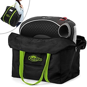Kiddi Go Backless Booster Seat Travel Bag - Red | Water-Resistant 600D Nylon | Fits Most Backless Booster Seats | Easy to Carry with Luggage Handle | includes ID Card Slot.