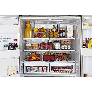 Kitchen Spaces KSEG12-AMZ Egg Tray 14pc Stackable Food Storage Organizer for Refrigerator, 14.5" x 3" x 4.5", Clear