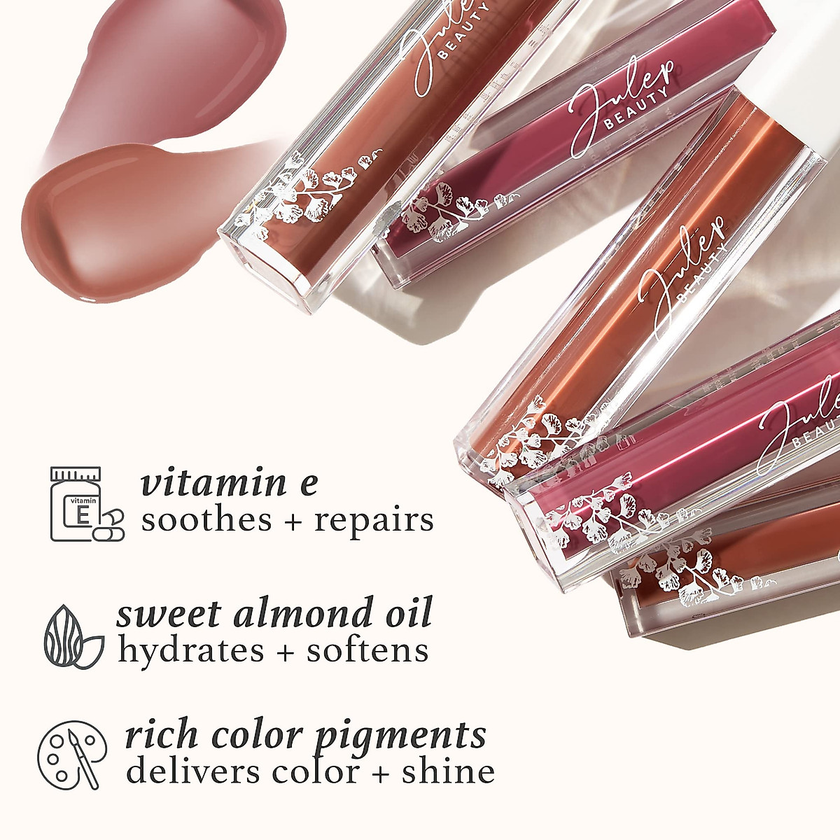 Julep So Plush Hydrating Lip Gloss - Vibes - High-Shine Hydrating Lightweight Lip Color - Non-Sticky Formula - Vitamin E Soothes and Repairs Lips