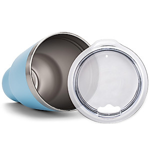 100 North, Polar Camel, United States National Parks, Blue 30 Ounce, Stainless Steel, Vacuum Insulated Travel Tumbler Mug With Clear Lid, Yellowstone Adventures