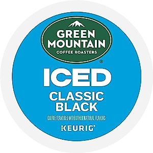 Green Mountain Coffee Roasters ICED Classic Black, Single Serve Keurig K-Cup Pods, Medium Roast Iced Coffee, 72 Count (6 Packs of 12)