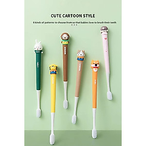 6 Packs Children's toothbrushes Super Soft Cute Animal Children's toothbrushes, Animal Companion Brushing, Boys and Girls Toddler toothbrushes - Suitable for Ages 6 and up