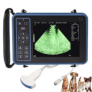 Ultrasound Machine for Pregnancy 3.5Mhz Veterinary B-Ultrasound Scanner Convex Probe, for Sheep, Dog, Cat and Pig Detect, 8 Color Panels, 256FPS Video Recording