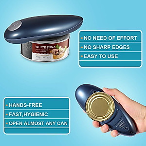 Electric Can Opener, Hand Free Can Opener Easy Open Any Can Sizes with Smooth Edge, Food-Safe Portable Battery Operated Electric Can Openers for Kitchen, Seniors, Arthritis, Chef