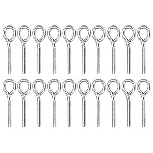 20pcs M4 Eye bolts Stainless Steel hoop Bolts Hine Welded Closed Screw Rod Eye Bolts Screw in for Fixed Tent Lifting and Securing Cables Wires , Eye Screws for Wood , Screw Eye Hooks longer Shank
