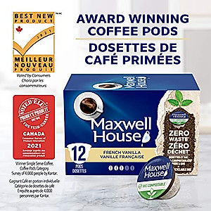 Maxwell House, French Vanilla Coffee, Keurig K-Cup Pods, 12 Pods, {Imported from Canada}