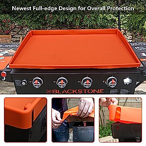 Griddle Cover Mat Full-Edge for Blackstone 28 Inch Grill, Full-Edge Food Grade Blackstone Accessories, Silicone BBQ Grill Buddy Mat for Blackstone Outdoor, Protect from Rust, Insects,Leaves