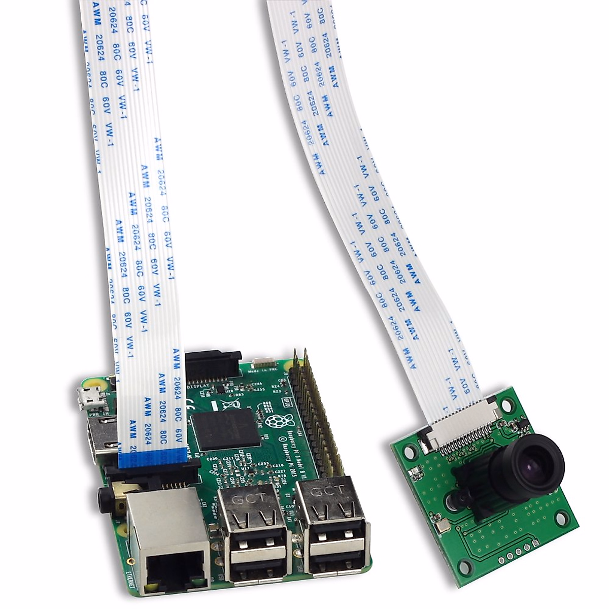 UCTRONICS for Raspberry Pi Camera Cable, Ribbon Flat FFC Camera Cable for Raspberry Pi 15pin 1.0mm Pitch 200cm 6.56ft (Pack of 2)