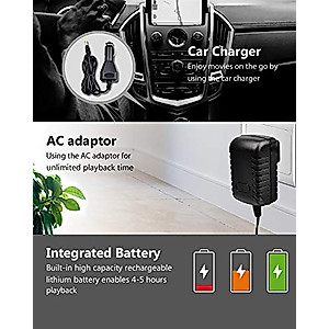 UEME Portable DVD Player for Car with 10.1" HD Swivel Display Screen, Car Charger, Support CD/DVD/SD Card/USB, Car Headrest Holder, Improved Button Design