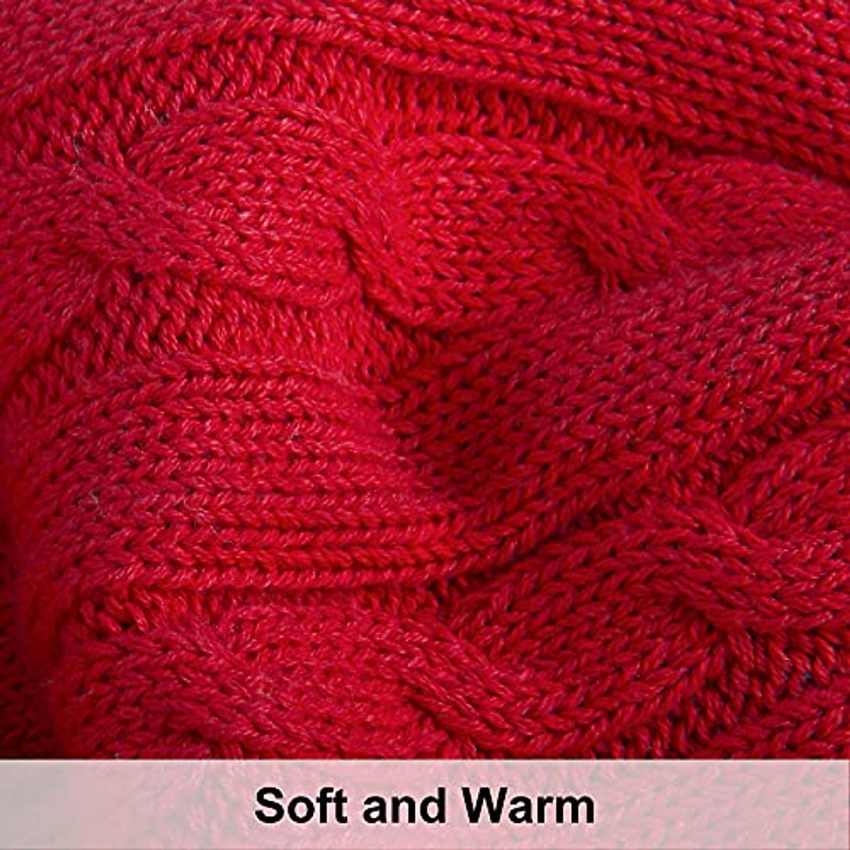 NTBAY 100% Pure Cotton Cable Knit Throw Blanket, Super Soft Warm 51x67 Knitted Throw Blanket for Couch, Sofa, Chair, Bed - Extra Cozy, Machine Washable, Comfortable Home Decor, Red