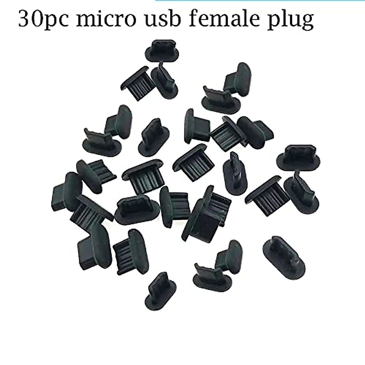 LAMPVPATH 30 Pcs Micro USB Port Plug, Micro USB Female Anti Dust Cover Plug Protector Stopper Cap