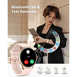 Gydom Smart Watch for Women Answer/Make Call, 1.28" Touch Screen Fitness Tracker with Blood Oxygen/Heart Rate/Sleep Monitor, 100 Sport Modes, IP68 Waterproof Smartwatch for Android iPhone