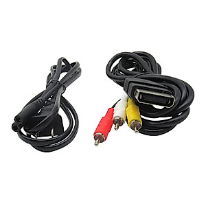 Gxcdizx Audio Video RCA AV Cable and AC Power Supply Adapter Cord for Xbox Game
