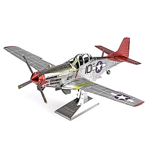 Metal Earth Premium Series Tuskegee Airmen P-51D Mustang Red Tail 3D Metal Model Kit Fascinations