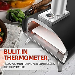 Naimci portable stainless steel pizza oven,Wood Fired Pizza Oven for Outside,Insulated, Refractory Dome Home Pizza Ovens, Ideal For Any Outdoor Kitchen,Versatile Pizza Cooker, Grill