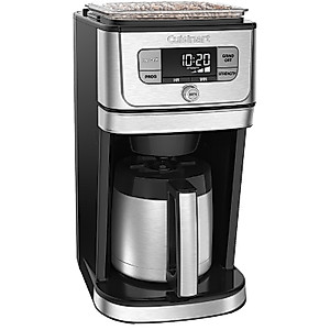 Cuisinart DGB850 Fully Automatic Burr Grind and Brew Thermal Coffeemaker (10 Cup) with Stainless Steel Coffee Canister Bundle (2 Items)