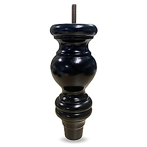 Elegent Upholstery 8" Espresso Carved Turned Round Bun Sofa Furniture Legs - Set of 4