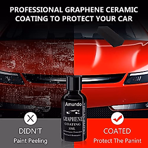 [Upgraded] 10H Ceramic Coating Graphene Coating Kit Advanced Car Ceramic Coating Easy to Use & Stronger and More Hydrophobic Than Nano Ceramic Coating for Car Detailing Professional Boat Truck (30ML)