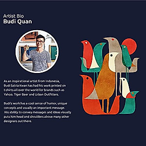 Artovida Artists Collective Insulated Neoprene Lunch Bag - Washable Soft Lunch Tote for Work and Picnic - Design by Budi Kwan (Indonesia) Flock of Birds - Classic