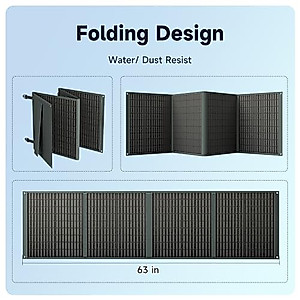 POWERWIN 110W Portable Solar Panel 18V Foldable with Carry Case Solar Cell Charger with 2 USB Outputs IP65 Water & Dustproof Design for Camping RVs Off Grid Emergency Power