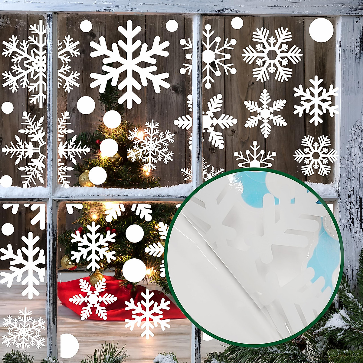 321pcs Christmas Window Clings for Glass Windows 9sheets Christmas Window Decals Snowflakes Christmas Decorations Christmas Window Stickers for Kids Holiday Window Clings Winter Decorations