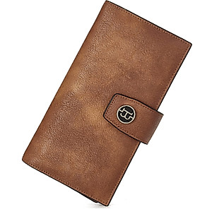 BOSTANTEN Womens Leather Wallets RFID Blocking Large Capacity＆Leather 15.6 inch Laptop Backpack Computer Bag