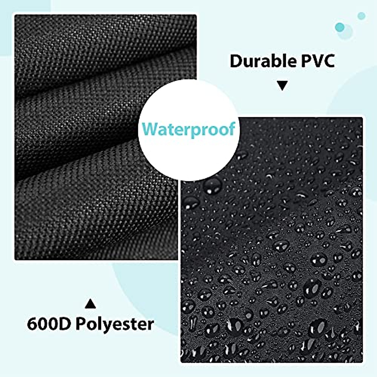 MR. COVER 3-Seater Outdoor Couch Cover Waterproof, 80 Inch Patio Furniture Cover for Sofa, Heavy Duty 600D Polyester & Double-Stitched Seams, Classic Black