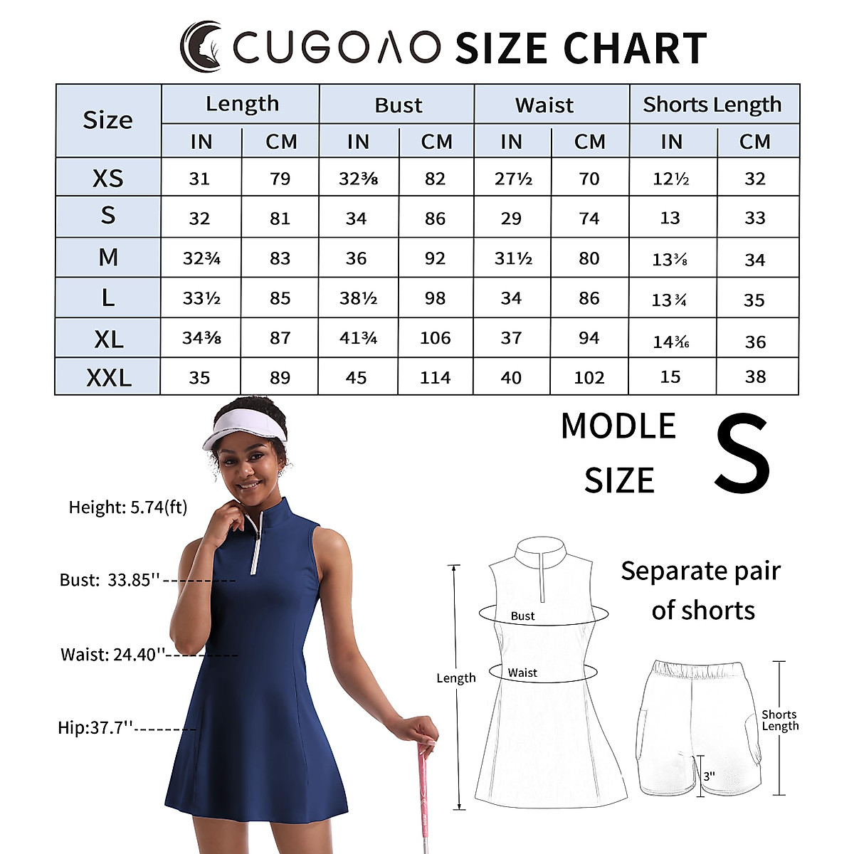 Tennis Dress for Women, Tennis Golf Dresses with Built in Shorts and Pockets for Sleeveless Workout Athletic Dresses Dark Blue