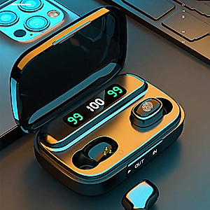 Heave Bluetooth 5.1 Wireless Active Noise Cancelling Mic Headset Earbuds,6 Hours Playback Time in Ear Ear Bud Earphone with Charging Case for Sport Travel Gym Workout Blue