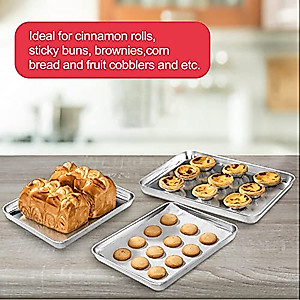 Baking Sheet, Zacfton Stainless Steel Cookie Sheet Baking Pan Tray for Toaster Oven Size 9 x 7 x 1 Inch, Non Toxic & Healthy,Superior Mirror Finish & Easy Clean, Dishwasher Safe