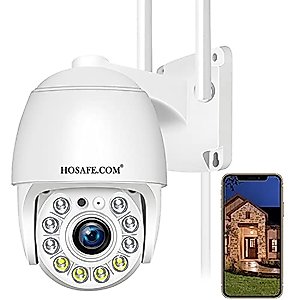 Security Camera Outdoor, Hosafe WiFi IP Camera Home Security System, Floodlight AI Motion Detection, Pan Tilt Auto Tracking, Two Way Audio, Color Night Vision, Waterproof Video Surveillance Camera