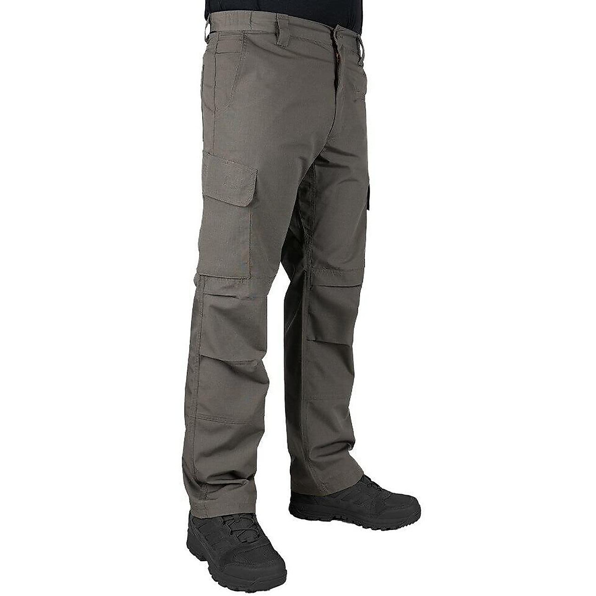 LAPG Men's Urban Ops Tactical Pants, Gusseted Crotch Lightweight Cargo Pants, Elastic Waistband Ripstop Work Pants, Water & Stain Resistant Pants for Men, Sierra, 36W x 32L