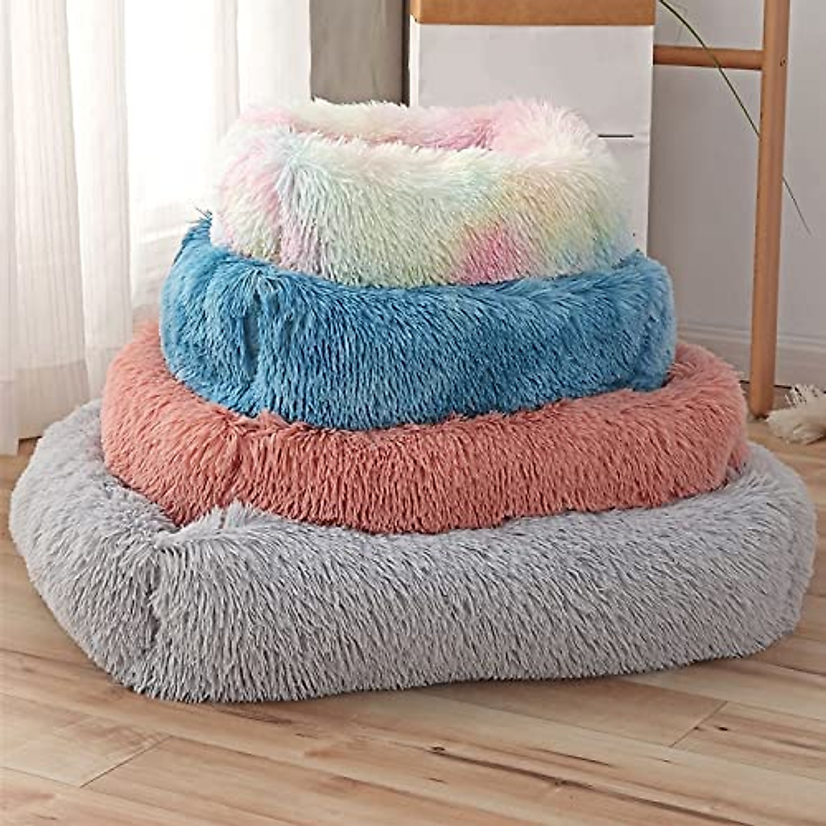 LQUOXH Dog Beds House Sofa Square Cotton Plush Mat for Small Medium Dogs Large Cat House Pet Bed (Color : Coffee, Size : Small)
