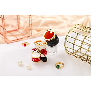 QIFU Hand Painted Big Head Soldier Style Trinket Box Hinged Unique Gift for Home Decor