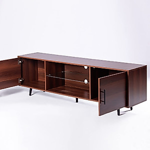 Furnnylane Farmhouse TV Stand for 65 inch TV LED TV Stands Front Entertainment Center with Cabinets for Living Room,Bedroom