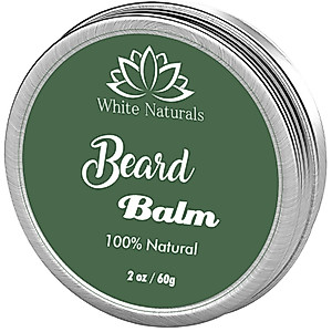 Organic Beard Balm, Styles, Strengthens & Softens Beards & Mustaches - Leave in Conditioner with Natural Argan Oil, Shea Butter, Vitamins and Wax Boost for Ultimate Shine