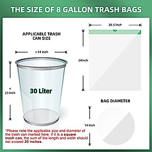 Hawnn 8 Gallon Trash Bag 120 Count, Unscented Strong Drawstring Garbage Bag Fit 30 Litter Trash Can, for Kitchen, Bathroom, Bedroom, Office ( Green )
