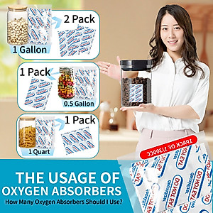 110 Packs 100CC Food Grade Oxygen Absorbers (10 Packs in Individual Vacuum Bag, 11x Packs of 10) Oxygen Absorbers for Food Storage, Oxygen Packet for Long Term Food Freshness (100CC(110-Pack))