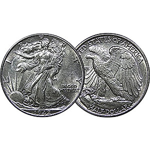 1940-1945 U.S. Walking Liberty Silver Half Dollar Coin Half Dollar About Uncirculated Condition