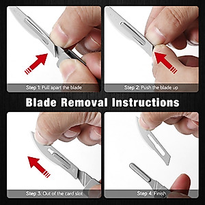 KUQIME Pocket Knife for Men Outdoor Interchangeable Blade Folding Knife with 10 Carbon Steel Surgical Blades - Versatile EDC Tool for Precision Cutting, Crafting and Everyday Carrying (34, Grams)