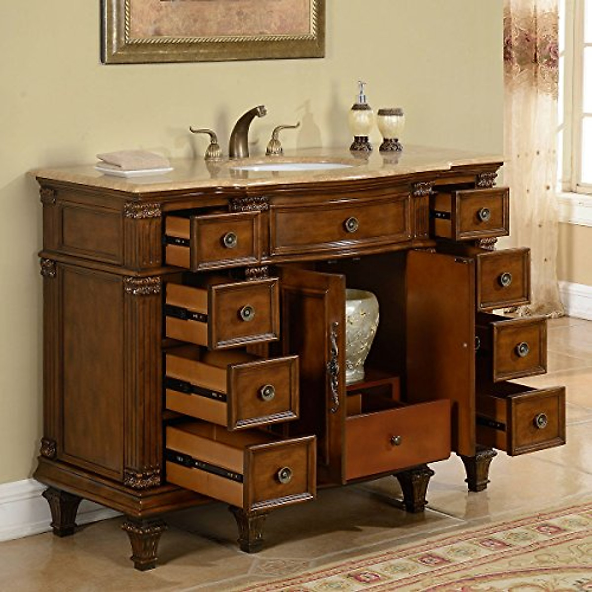 Silkroad Exclusive HYP-0277-T-UWC-48 Vanities, 48-Inch